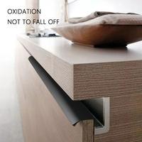 Jual Hidden Furniture Handles Gold Black Modern Aluminum Alloy Wardrobe ...