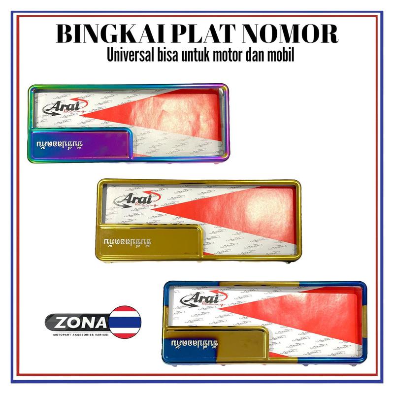 Dudukan bingkai plat nomor cover plat nomor motor thailand 1 set ARAI ...
