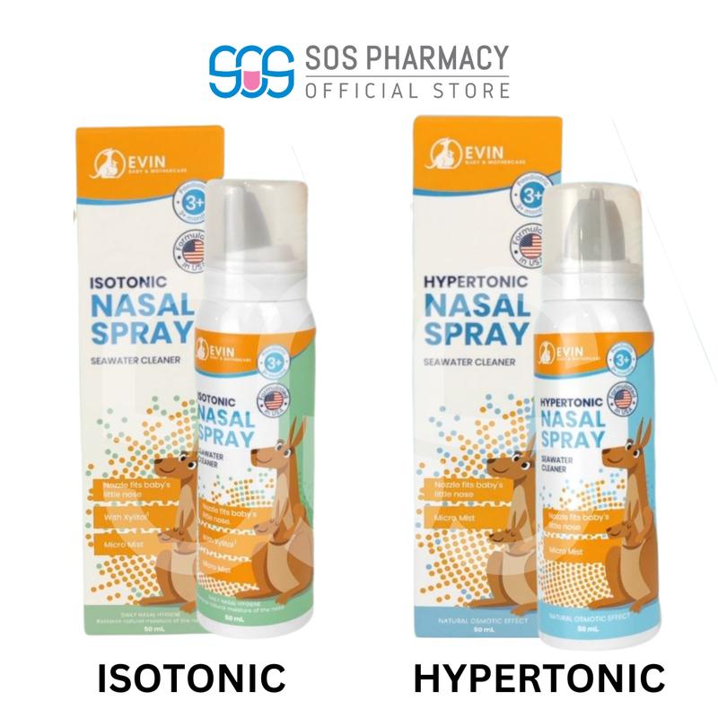 EVIN Isotonic 0.9% / Hypertonic 2.2% Nasal Spray 50ml (MDA approved ...