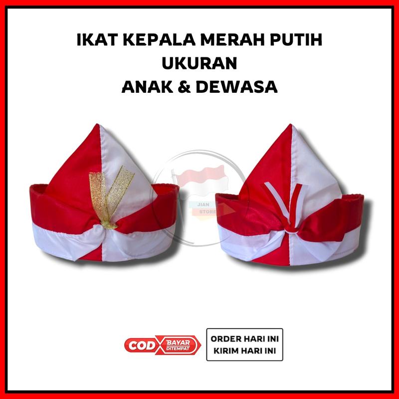 Bandana Ikat Kepala Merah Putih Aksesoris Fashion Bando Rambut - Shop ...
