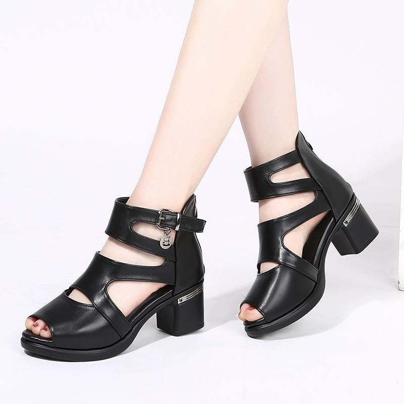 Sandal Roman, Jari Peep, Gaya Korea, Tumit Tinggi, Serba guna, - TikTok ...
