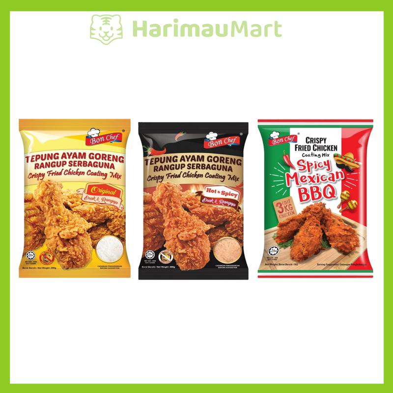Bon Chef Tepung Goreng [Asli, Pedas, Mexican] 1kg - TikTok Shop Malaysia