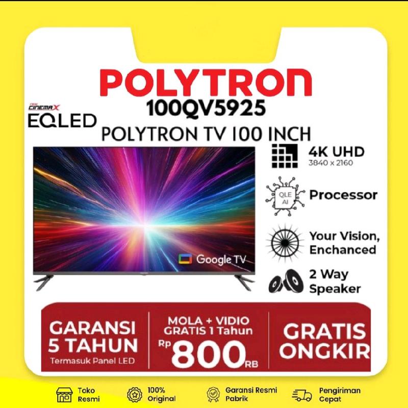 POLYTRON EQLED TV 100 Inch 4K – PLD 100QV5925 - Shop | Tokopedia