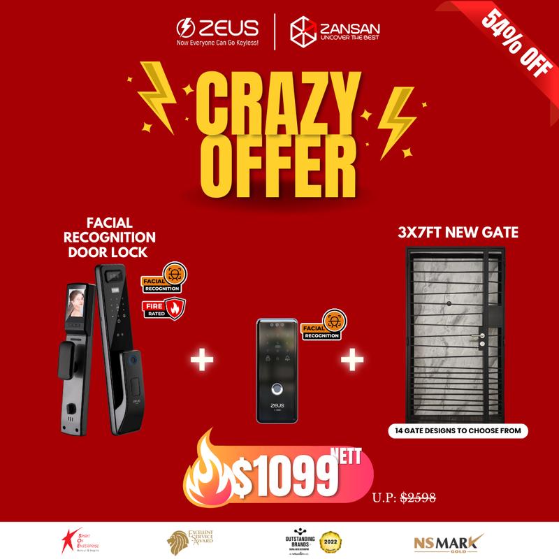 [Crazy Offer] New Gate + Zeus E-860 Facial Recognition Door Lock ...