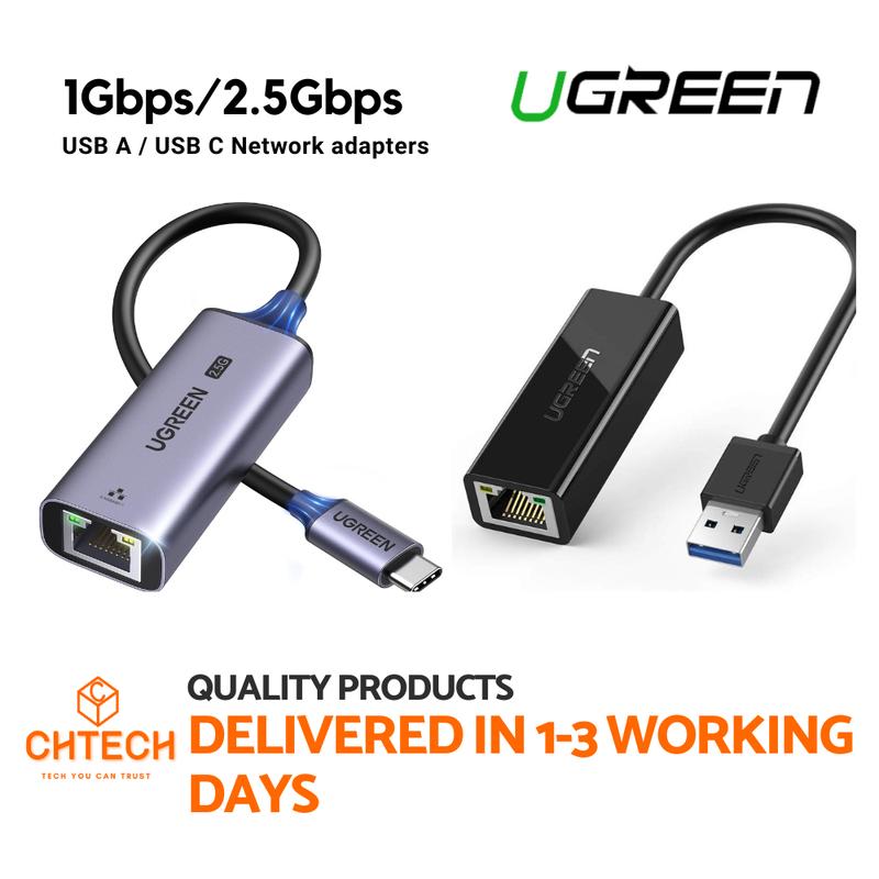 UGREEN Network Adapter USB 3.0/USB C to Ethernet RJ45 Lan Gigabit ...