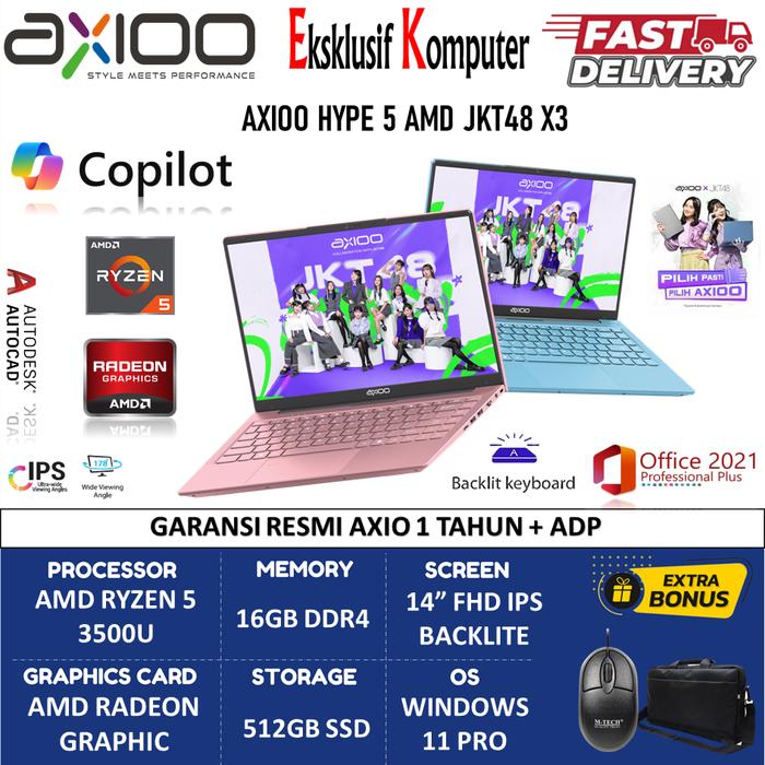 Jual Laptop Axioo Hype 5 AMD X3 JKT48 Ryzen 5 3500U Ram 16GB SSD 512GB ...