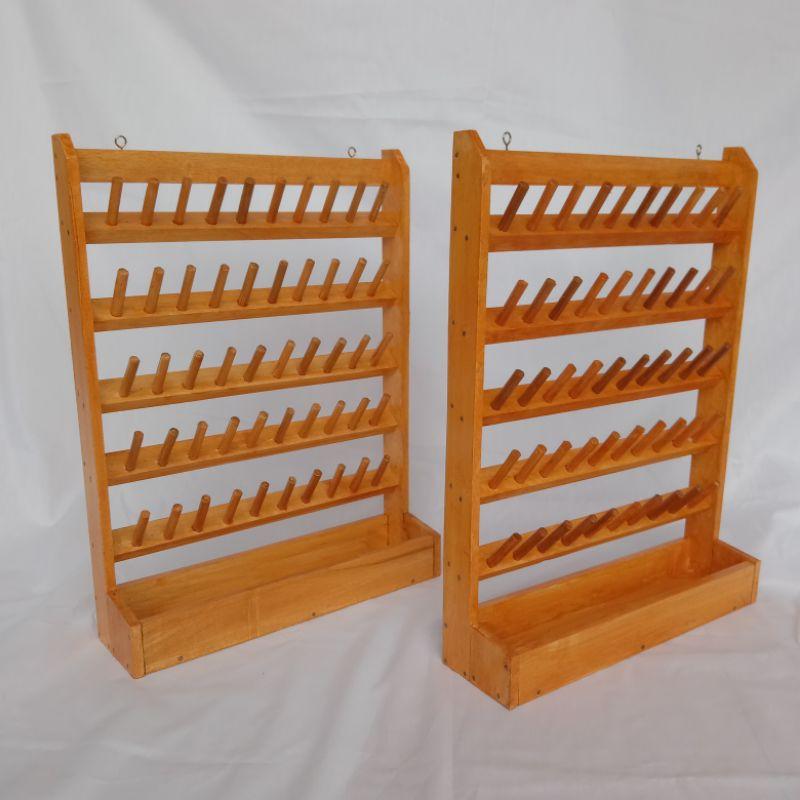 Tempat penyimpanan benang 50 stik /Rak benang Jahit /wadah benang ...