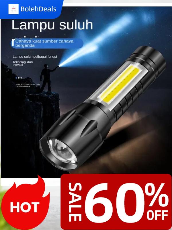 Lampu Suluh Taktikal Dwi-Cahaya – Zum Fokus, Caj Pantas 30 Min ...