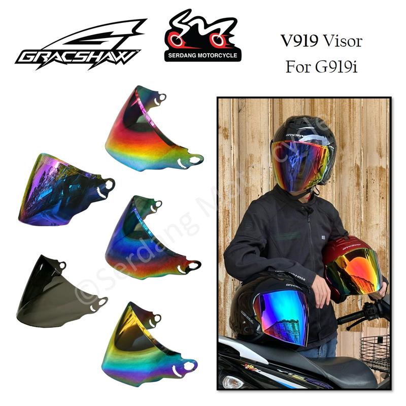 GRACSHAW V919 Visor For G919i Tinted Rainbow Galaxy Black Green ...