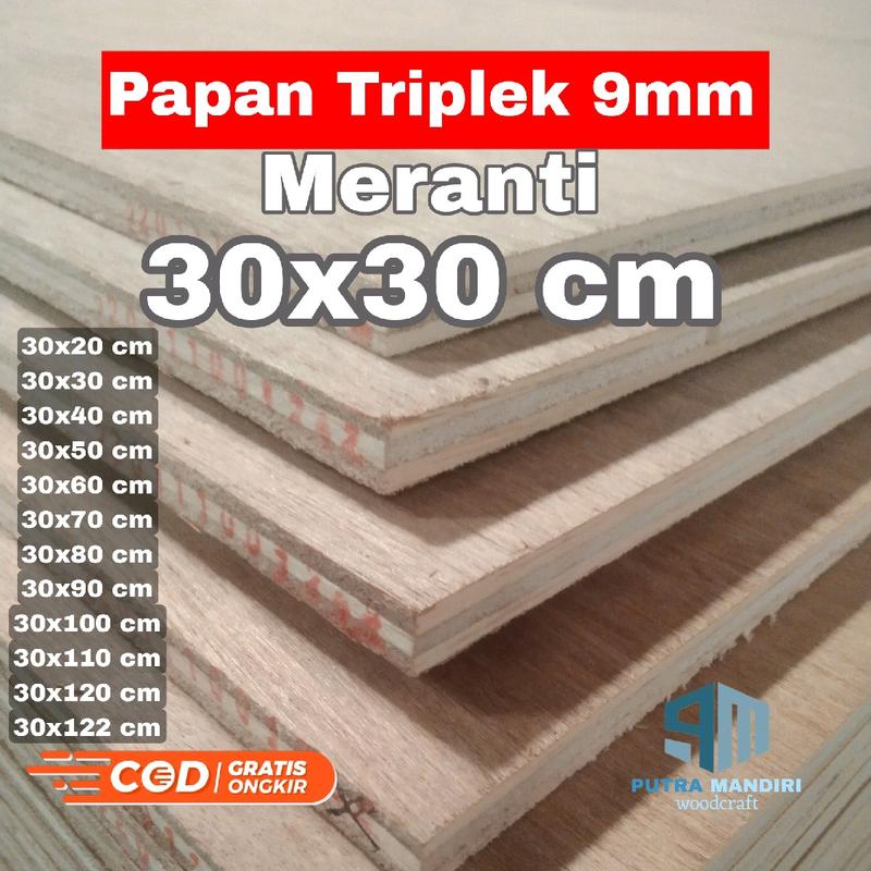 Triplek Meranti 30x30 cm Tebal 9 mm Plywood Multiplek Berkualitas ...
