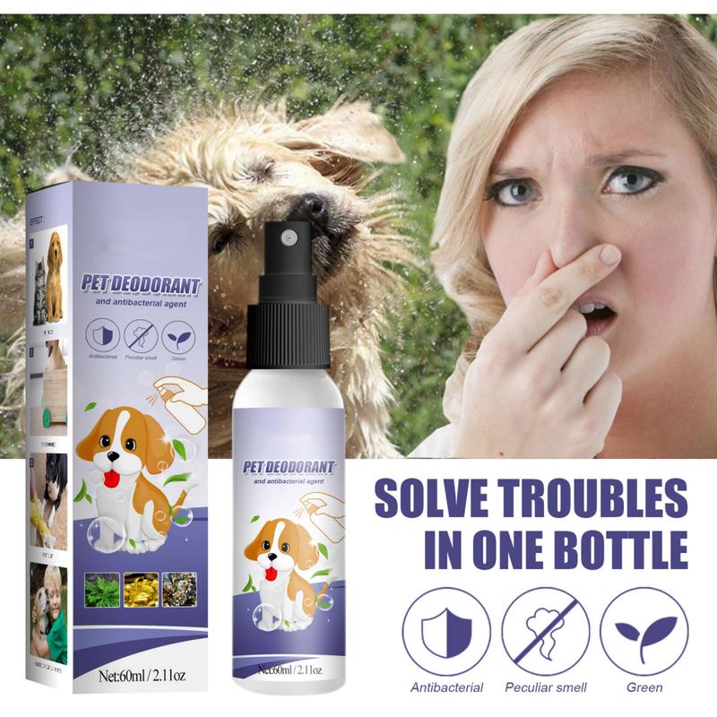 kitesiy Pet Odor Spray Soothing Quick Remove Pet Deodorizer Dog ...