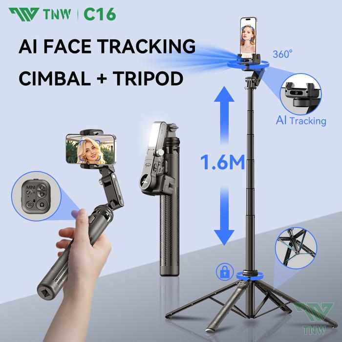 Promo TNW C16 Multi-functional Auto Face Tracking Tripod AI Bluetooth ...