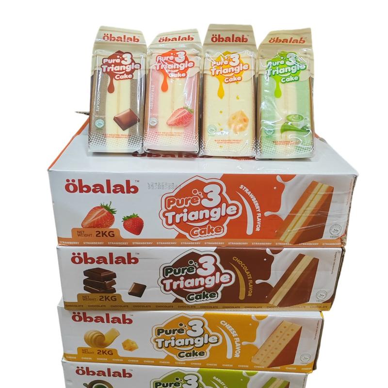 [HALAL]Obalab Pure Triangle Cake 【10pcs】 Strawberry/Cheese/Chocolate ...