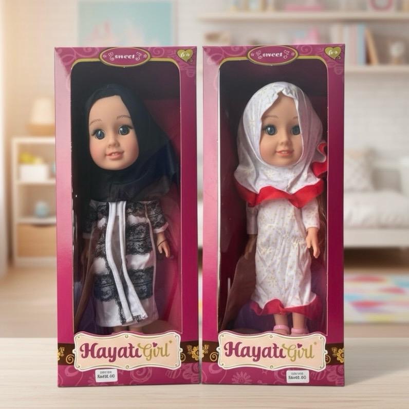 BIG Hayati Girl Doll with Head Scarf - Mainan Anak Patung Besar ...