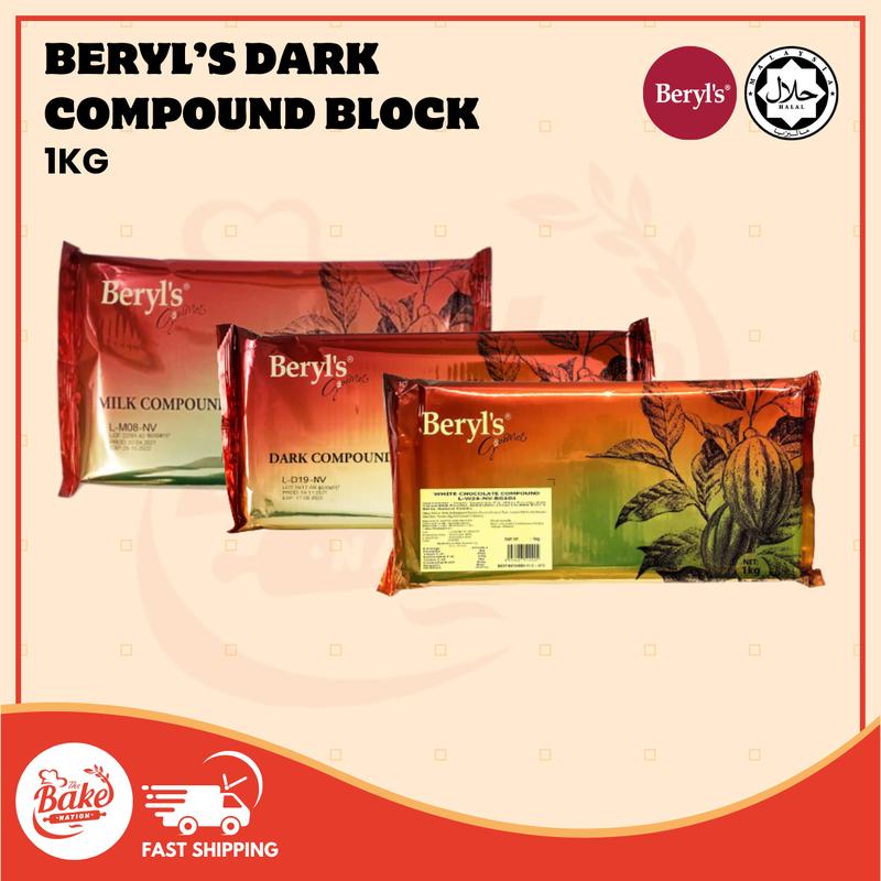 BERYL'S COMPOUND BLOCK DARK | WHITE | MILK | 1KG | 25OG | CHOCOJAR ...