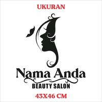 Jual WALL STICKER STIKER DINDING KACA CUSTOM NAMA GAMBAR BEAUTY SALON ...