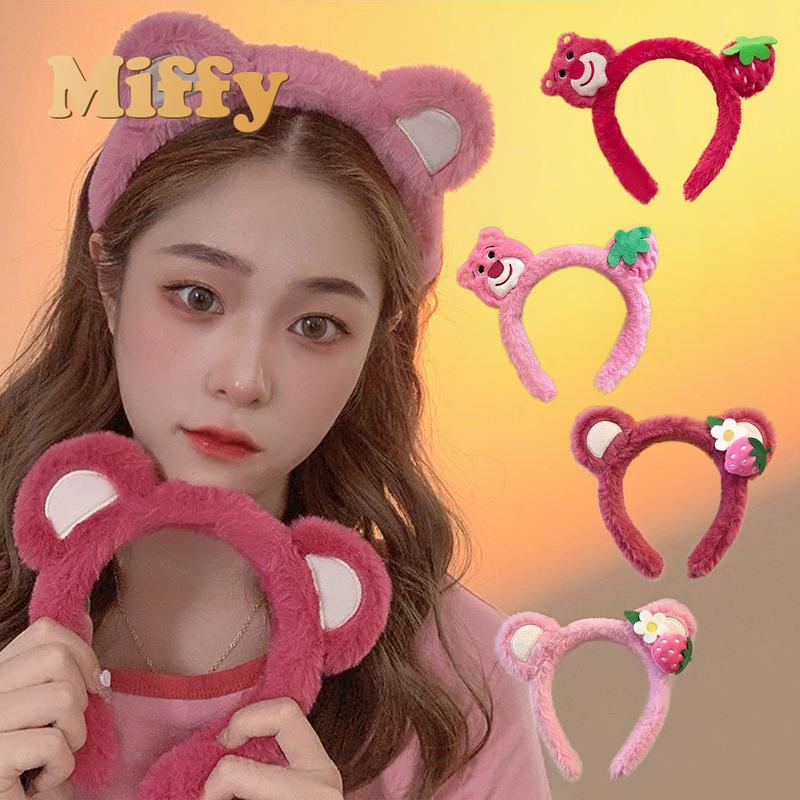 Bando Karakter Telinga Bear Lotso Headband Bulu-bulu Lucu Imut Bandana ...