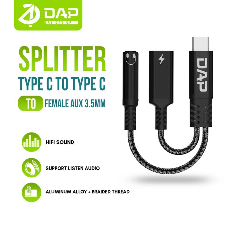 DAP Kabel Audio AUX 2 in 1 for Type C Plug to Port 3.5mm & Type - Shop ...