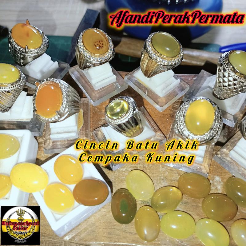Cincin Batu Akik Cempaka Kuning - TikTok Shop Malaysia