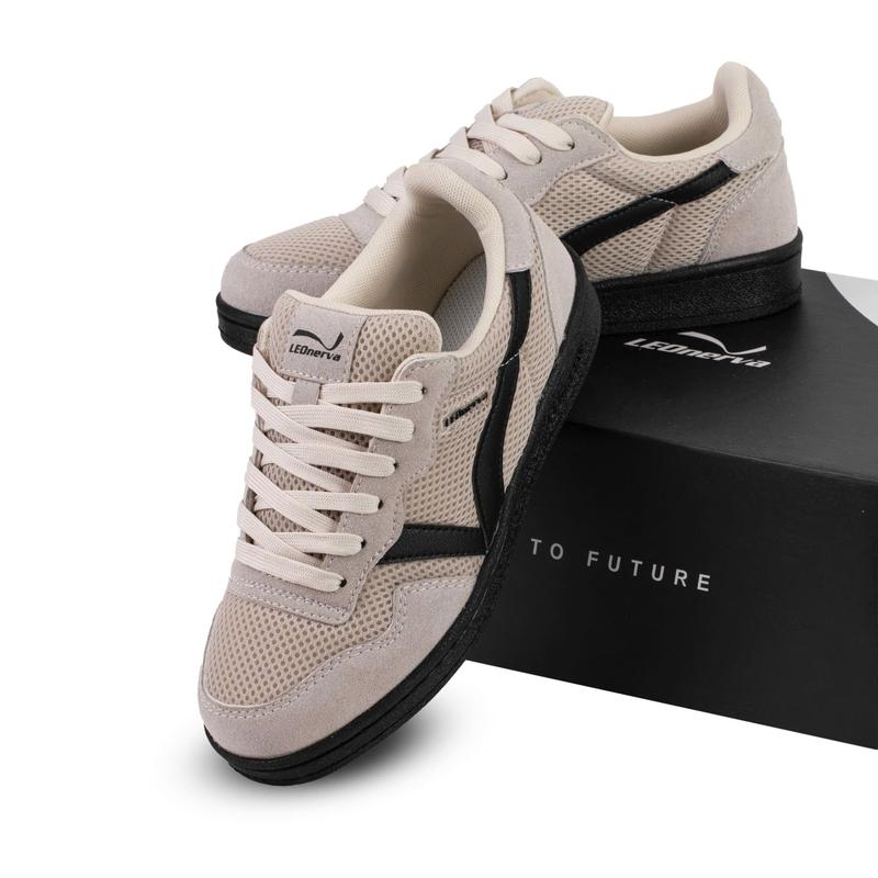 Giày Thể Thao Sneaker Unisex LEOnerva 808 Lưới - VS1 Be Đế Đen - TikTok ...