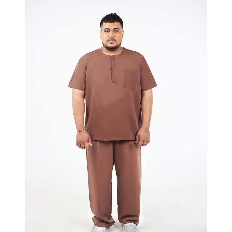 Set Kurta Moden untuk Lelaki, Saiz Besar, Seluar Selesa Kasual ...