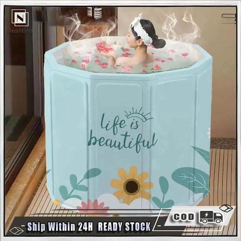 Bath Barrel Bathtub Tab Mandi Portable Bath Tub Foldable Bat - TikTok ...