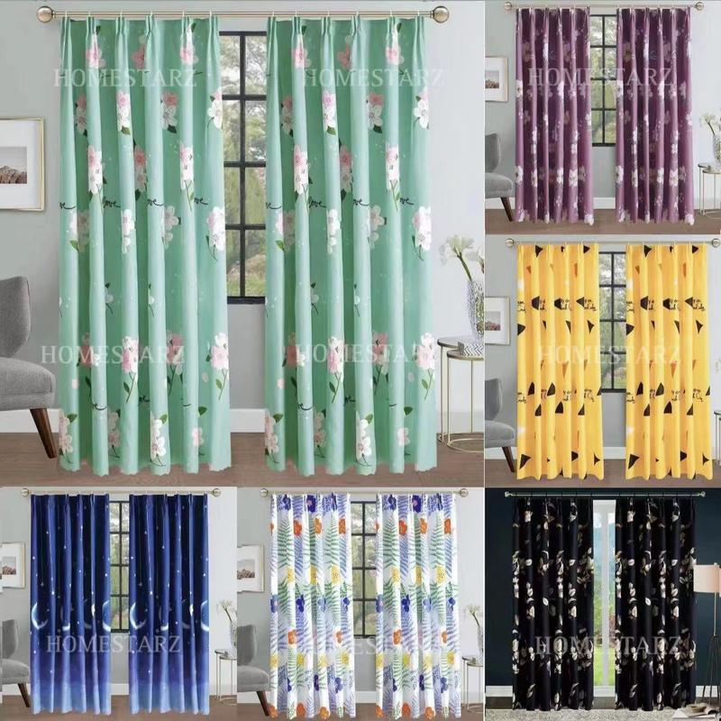 HOMESTARZ Langsir Semi Blackout Curtains Hook Rod Cangkuk 120*210cm ...