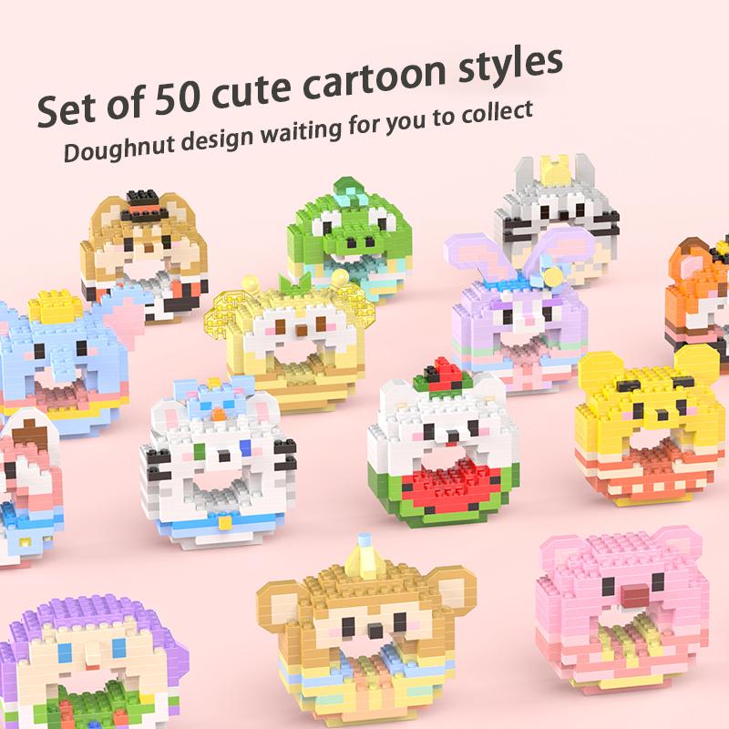 Mini Building Block Doughnut Character Model Nano Bricks Cartoon ...