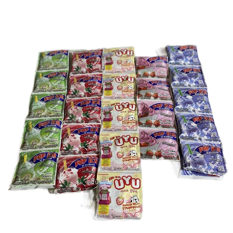 Pop Ice Bubuk Minuman Rasa Susu dan Buah 200g - Serbuk Gula dan Powder ...