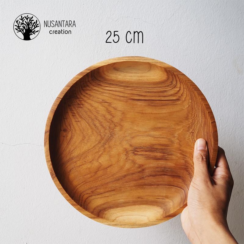Wooden Teak Wood Plate Pinggan kayu Jati - TikTok Shop Malaysia