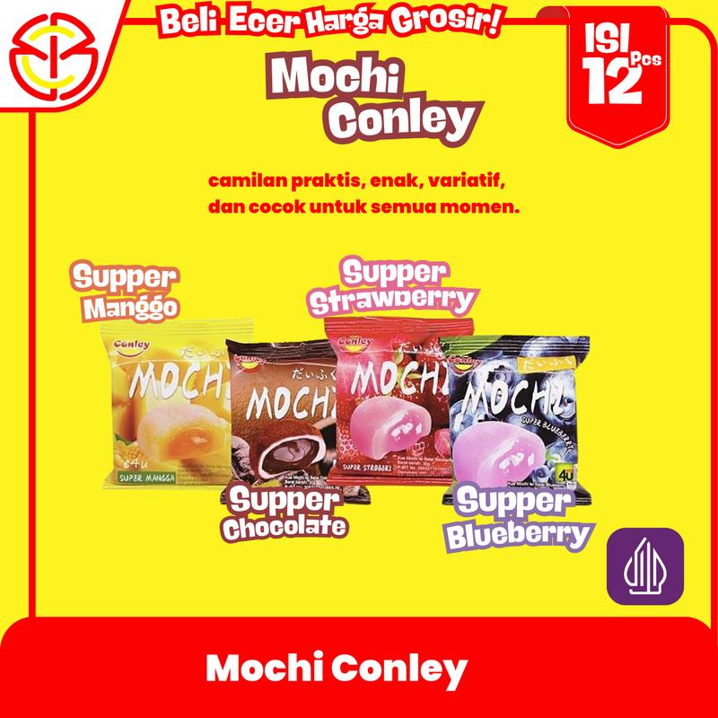 Mochi Conley 1box isi 12 pcs - Rasa Super Coklat, Strawberry - Shop ...