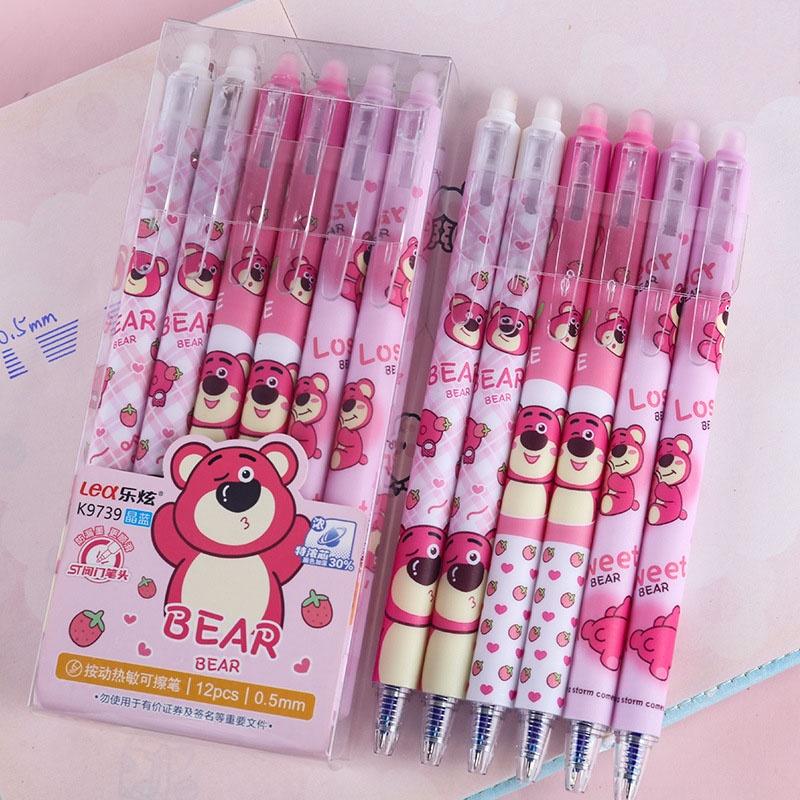 12pcs Lotso Huggin Bear Retractable Gel Ink Pens Replaceable - TikTok ...