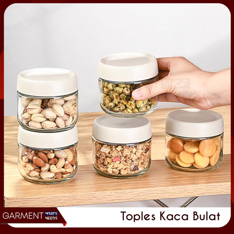 Toples Kaca Bulat Sealed Cans Tempat Bumbu Dapur Wadah Snack - Shop ...