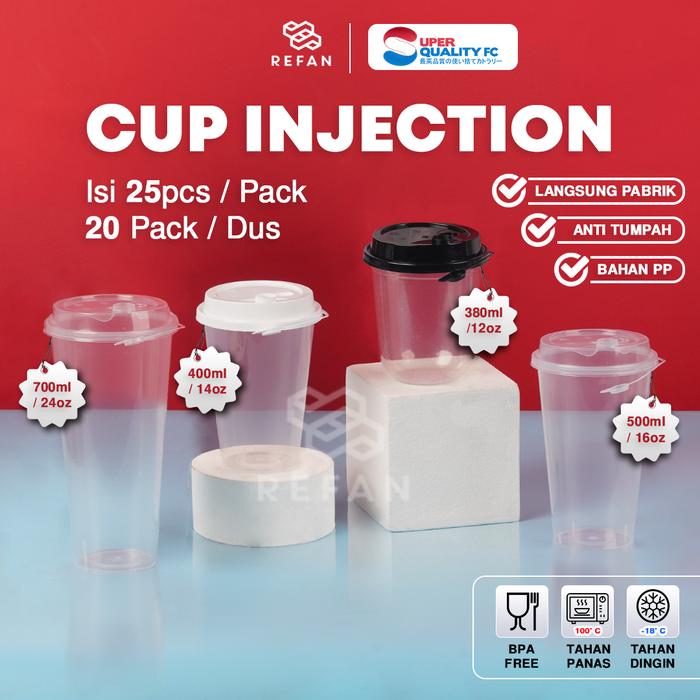 Jual PP Cup Injection Oval 380ml 12oz & Datar 500ml 16oz & 700ml 24oz ...