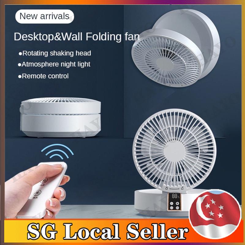 【Free hook】Desktop oscillating fan digital display folding home ...