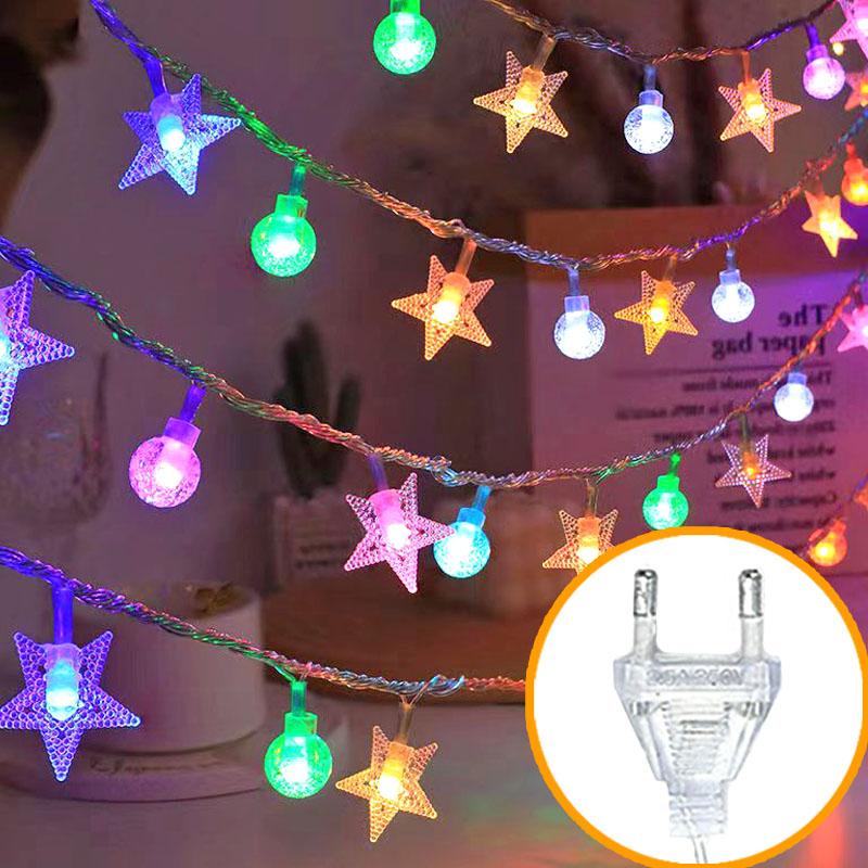 Waterproof EU Plug 220V Led String Light 12M 100 LED Solar Raya Led Lights Christmas Decoration ...