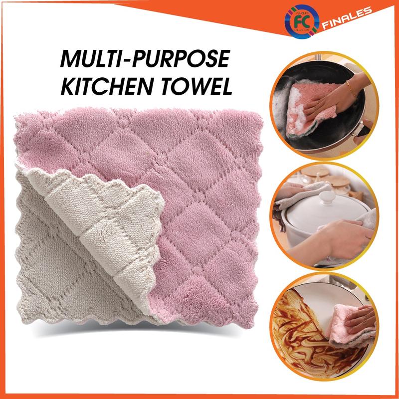 Kitchen Microfibre Towels Tuala Dapur Cleaning Double Sided Dishcloth ...
