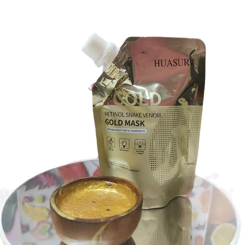 Masker Retinol Gold HUASURV Mencerahkan Memutihkan Mengencangkan Wajah ...