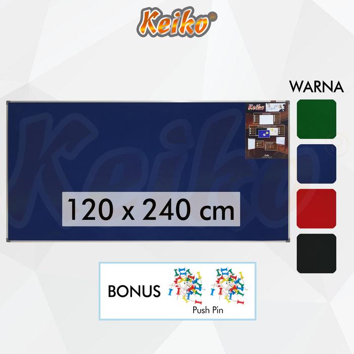 Jual Softboard Cork Board / Papan Mading Gantung Bludru Keiko 120 x 240 ...