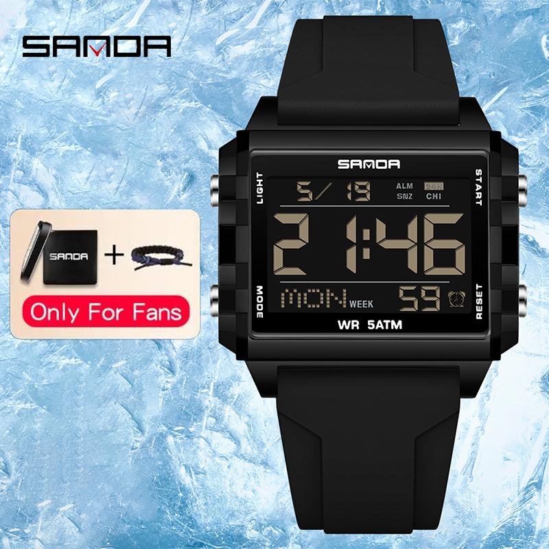 Jam Tangan Uniseks, SANDA, Gaya Kasual, Kalis Air, Paparan Hari dan ...