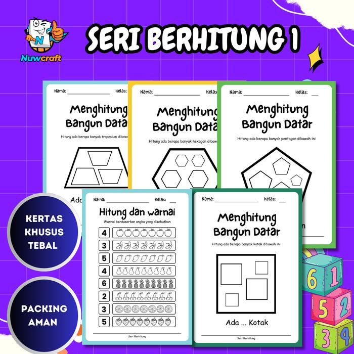 Jual Nuwcraft - Worksheet - Seri berhitung 1 - Activity Worksheet Anak ...