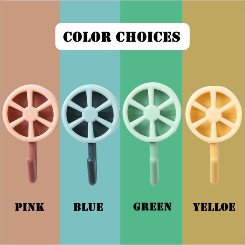 New Plastic Self Adhesive Hooks Punch-free Multicolor Key Bag Hooks ...