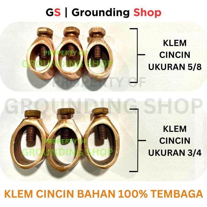 Jual KLEM CINCIN BAHAN TEMBAGA Ukuran 5/8 dan 3/4 / Klem Penjepit ...