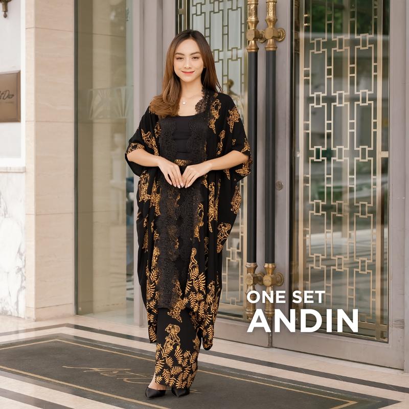 KINNAS - ANDIN One Set Outer Lace dan Rok Lilit Batik Wayang - Outfit ...