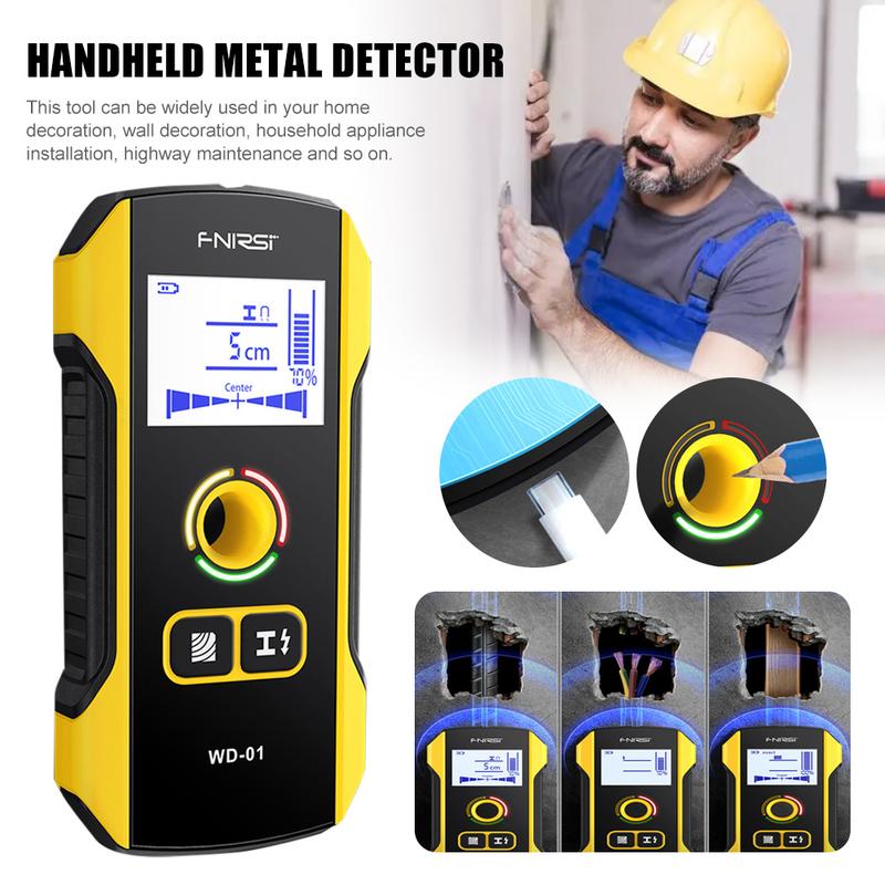 Handheld Metal Detector Wall Scanner With Positioning Hole Wooden ...