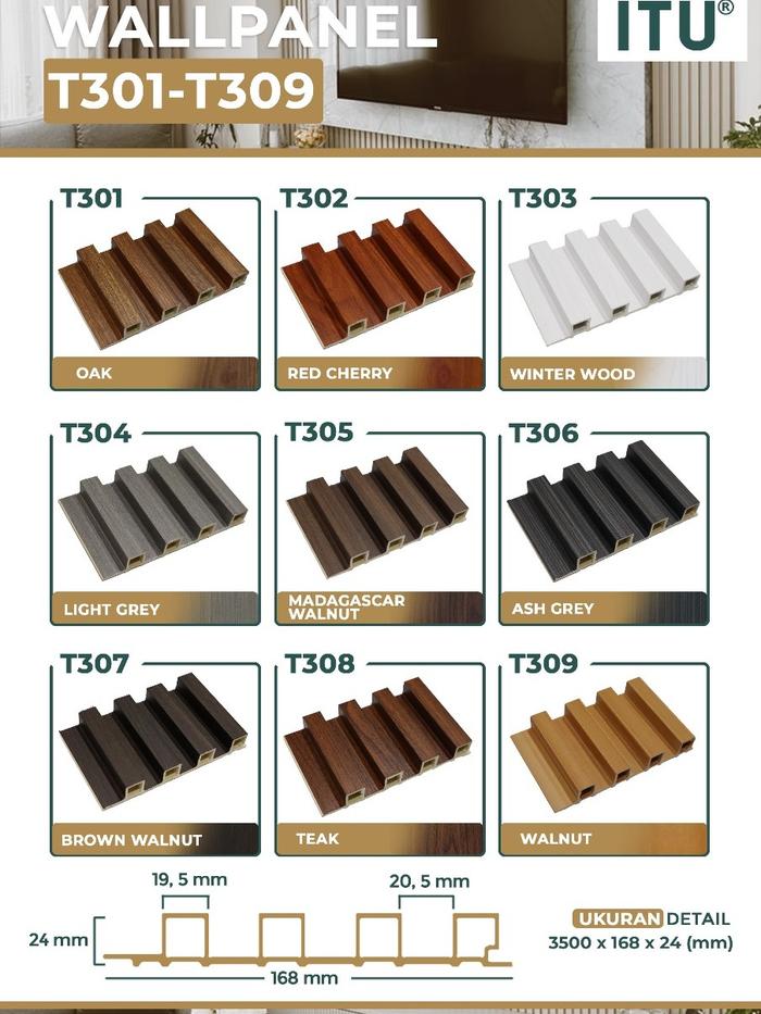 Promo INDOOR WALL PANEL BAHAN WPC MERK ITU UKURAN 290CM X 15CM COCOK ...