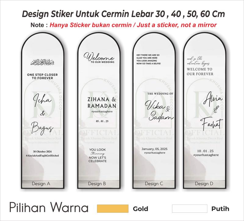 Khusma Decco Sticker Mirror wedding sign | Stiker cermin nikah - Shop ...