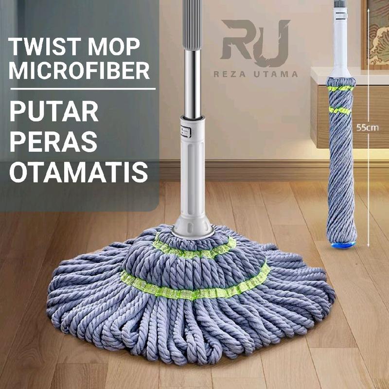 kain pel lantai peras otomatis twist mop tornado microfiber premium ...