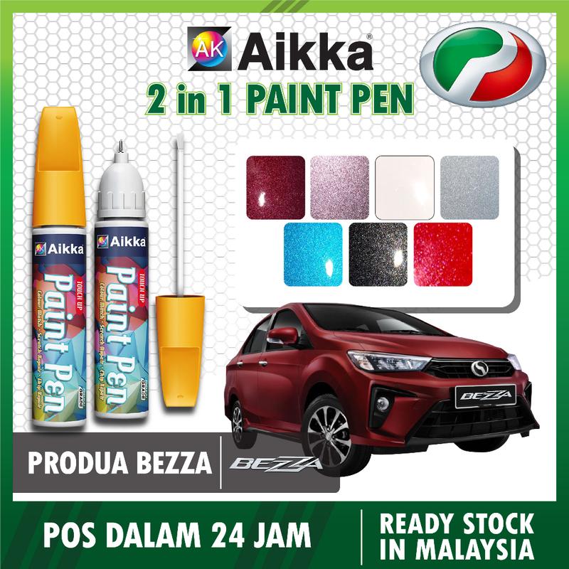 [ PERODUA BEZZA ] Aikka Paint Pen Touch Up Paint Pen 2 in 1 Car ...