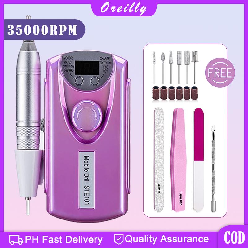 35000 RPM Nail Drill Portable LCD Display Manicure Tool Electric ...